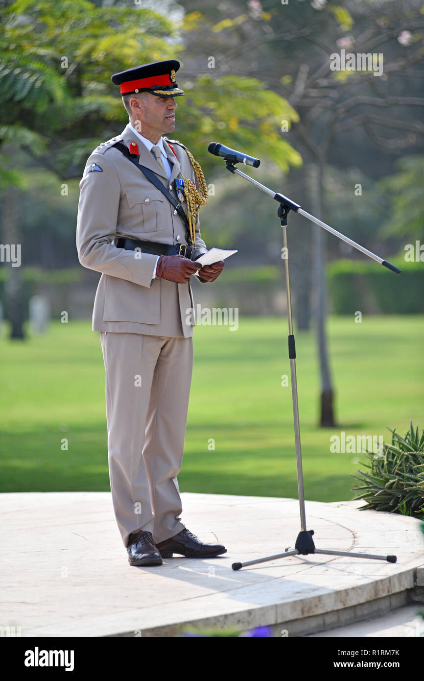 British Defense Attache Colonel Edward Sandry during a speech at the ...