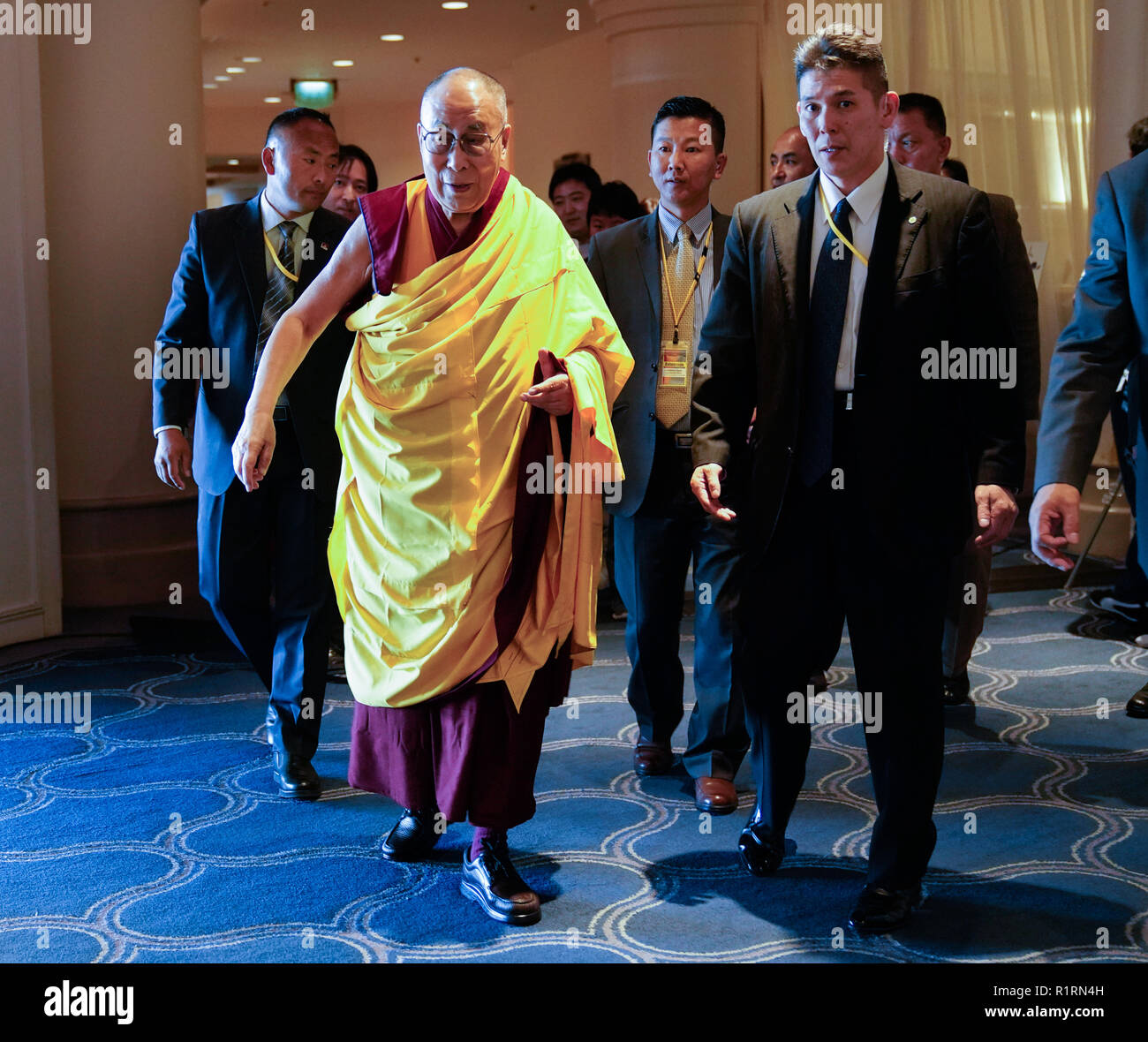 Yokohama, Japan. 14th Nov, 2018. His Holiness the 14th Dalai Lama is ...