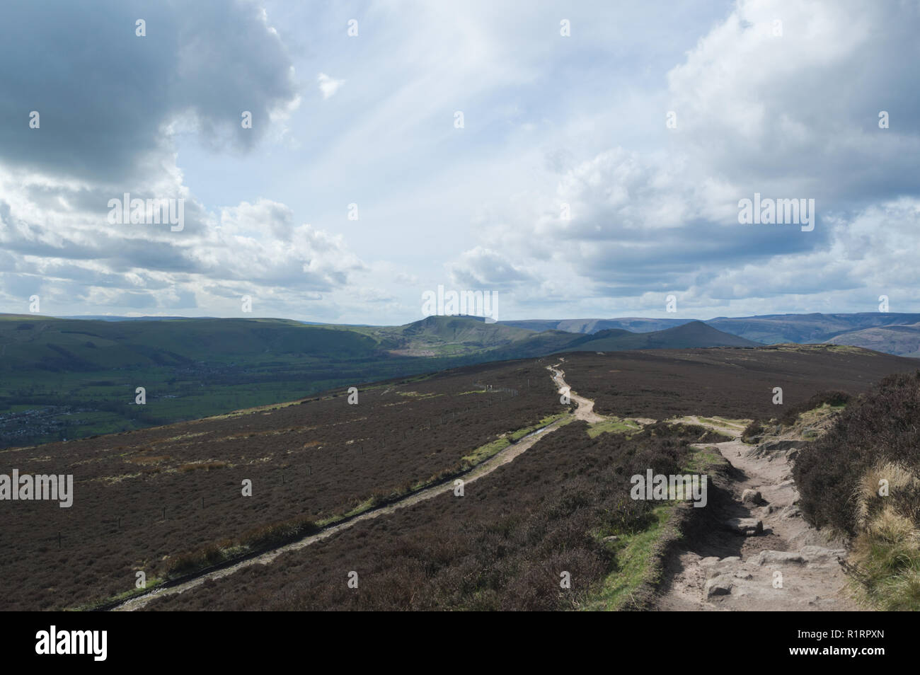 View from the Peak of Win Hill, in the Peak District, Derbyshire ...