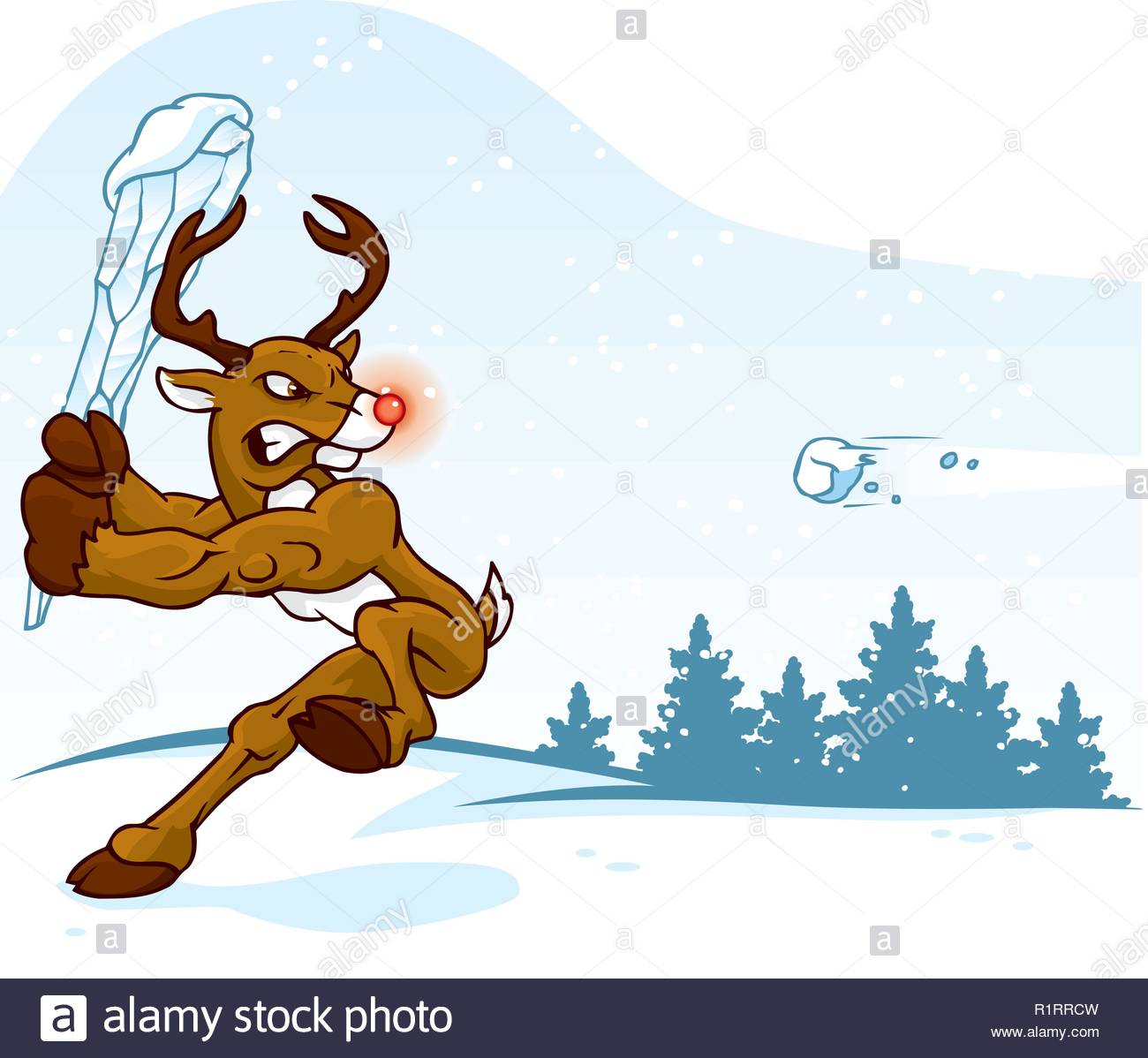Reindeer Rudolph Vector Vectors Stock Photos & Reindeer Rudolph Vector ...
