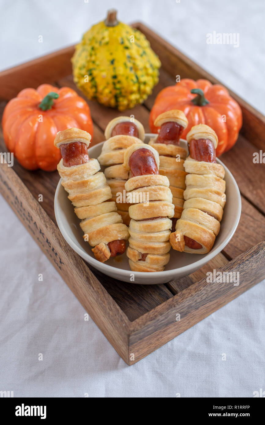 Scary sausage mummies Stock Photo - Alamy