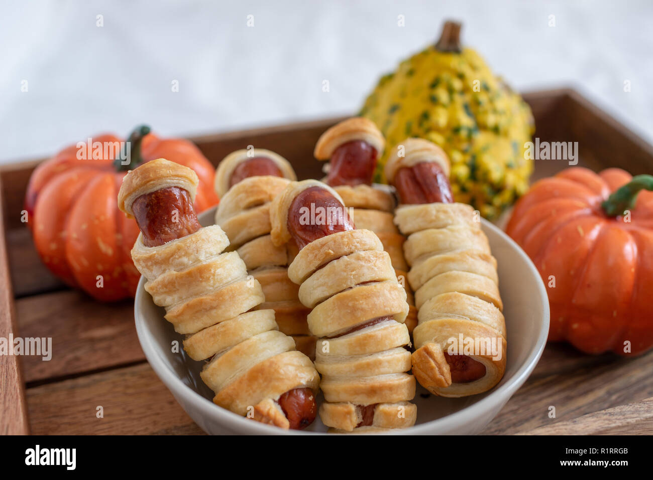 Scary sausage mummies Stock Photo - Alamy