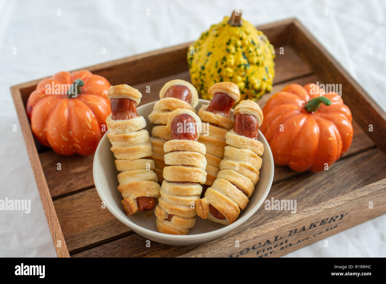 Halloween food scary sausage hi-res stock photography and images - Alamy