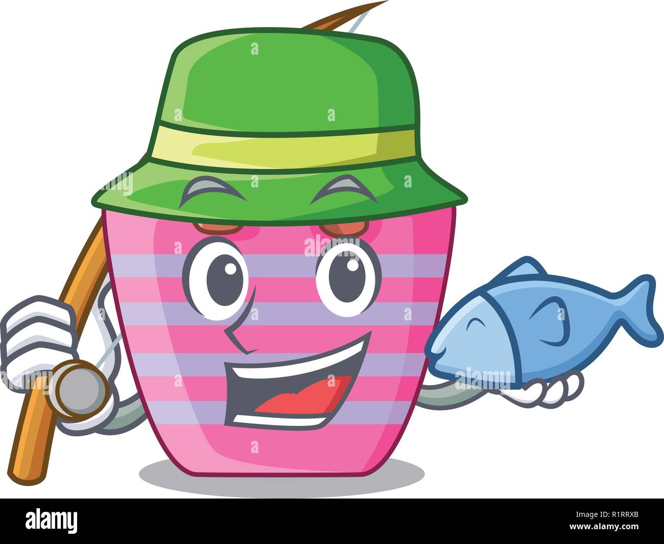 Fishing beach bag cartoon on the sand Stock Vector Image & Art - Alamy