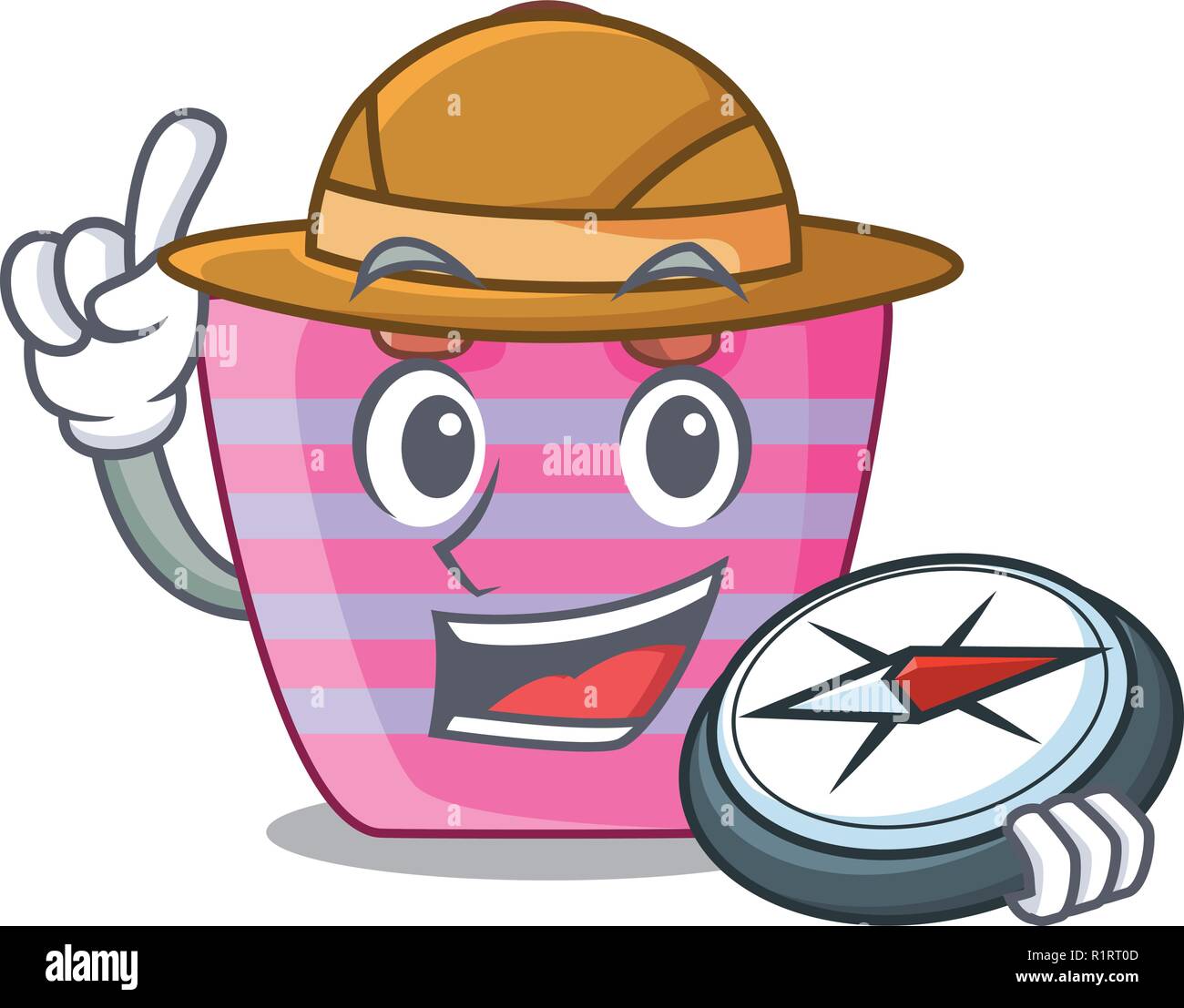 Explorer beach bag cartoon on the sand Stock Vector Image & Art - Alamy