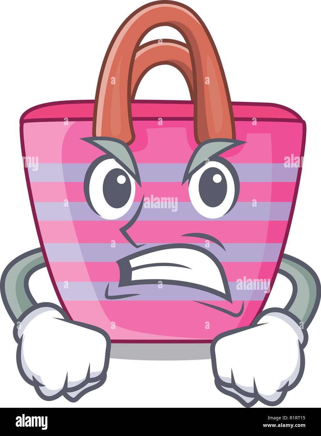 Angry beach bag cartoon on the sand Stock Vector Image & Art - Alamy