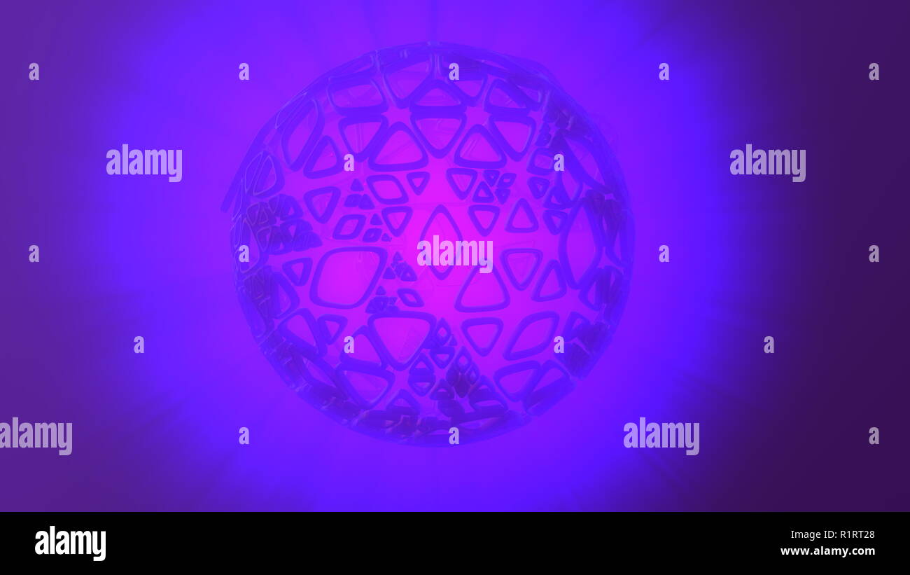 Abstract 3d rendering concept of high poly sphere with chaotic mesh ...