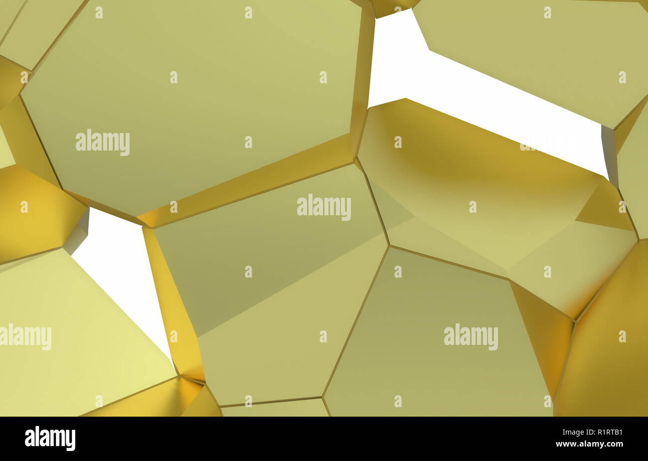 3d render, golden modern shattered wall texture, random clusters ...