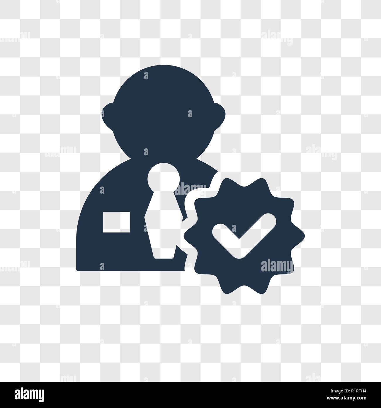 Approval vector icon isolated on transparent background, Approval ...