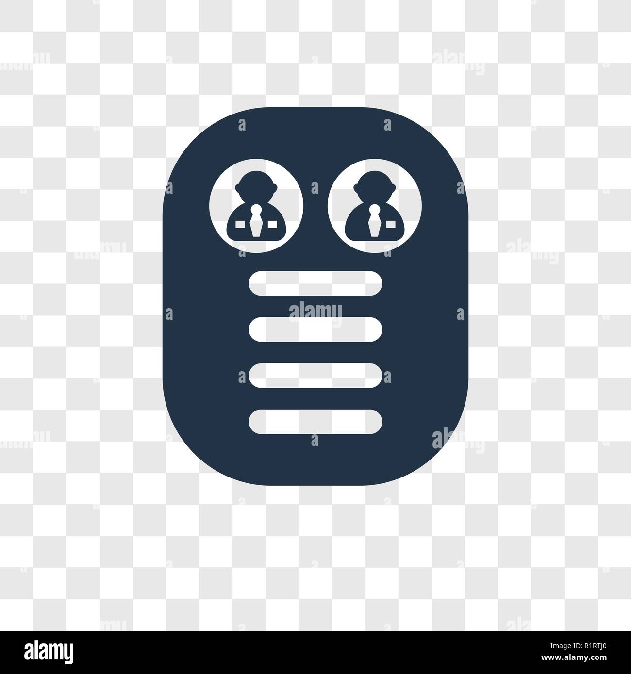 Personal profile vector icon isolated on transparent background ...