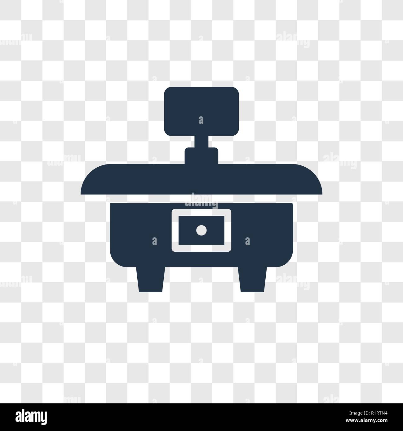 Desk vector icon isolated on transparent background, Desk transparency ...