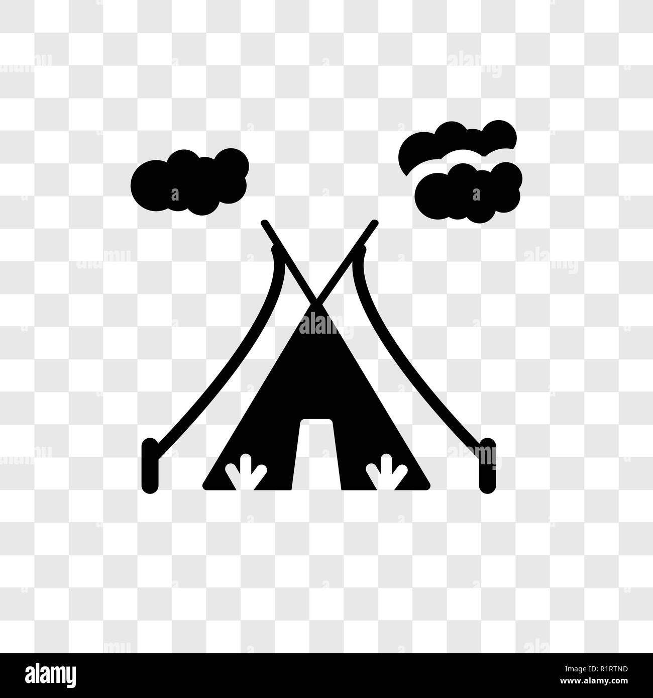 Tent vector icon isolated on transparent background, Tent transparency ...