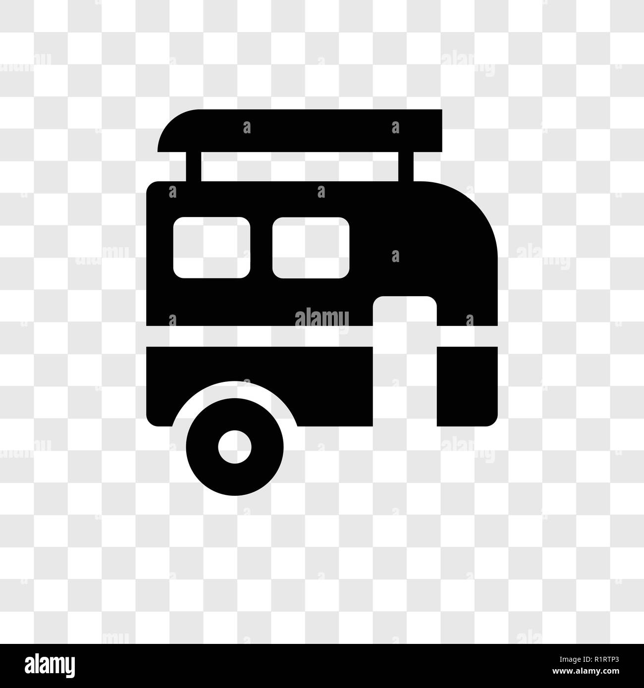Caravan vector icon isolated on transparent background, Caravan ...