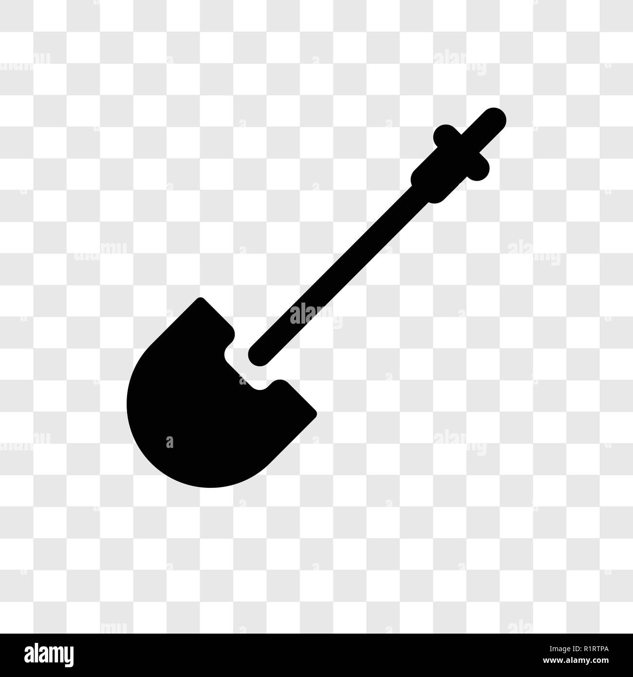 Shovel vector icon isolated on transparent background, Shovel ...