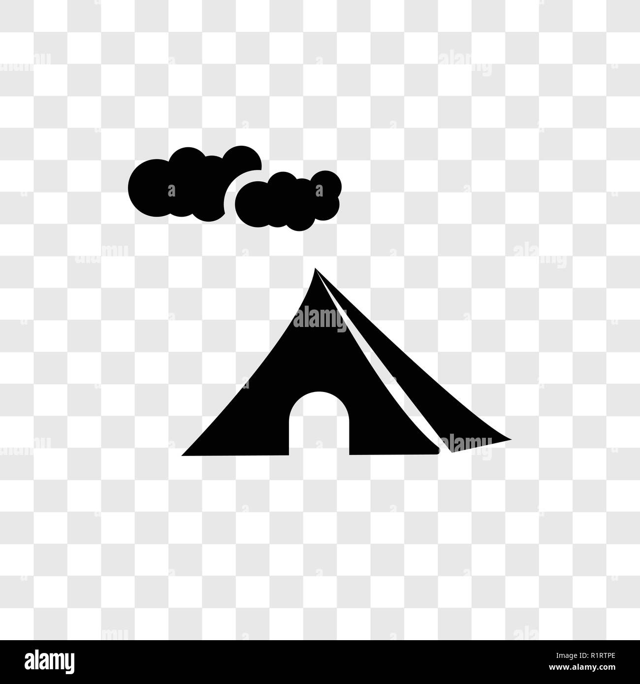 Tent vector icon isolated on transparent background, Tent transparency ...