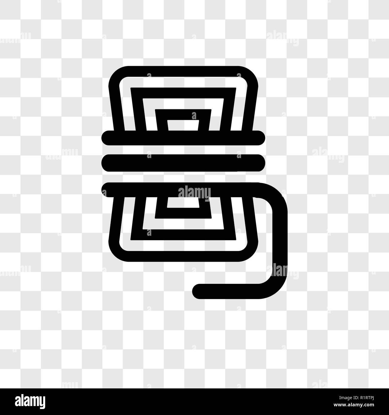 Rope vector icon isolated on transparent background, Rope transparency ...