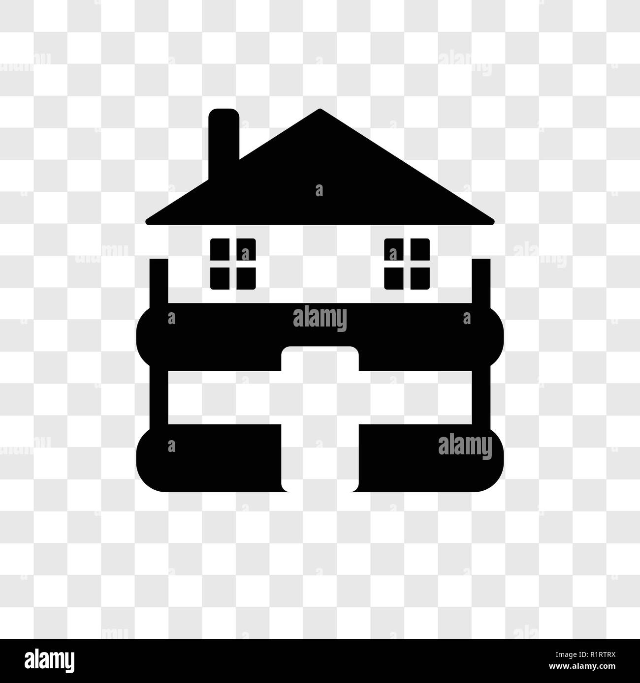 Cabin vector icon isolated on transparent background, Cabin ...