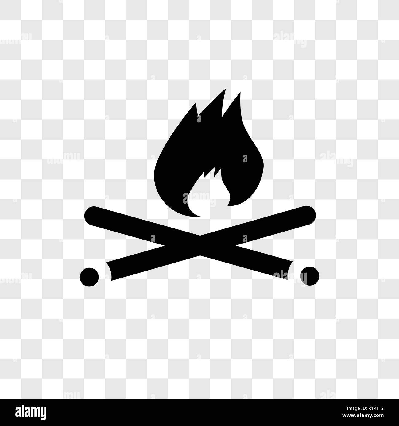 Campfire vector icon isolated on transparent background, Campfire ...