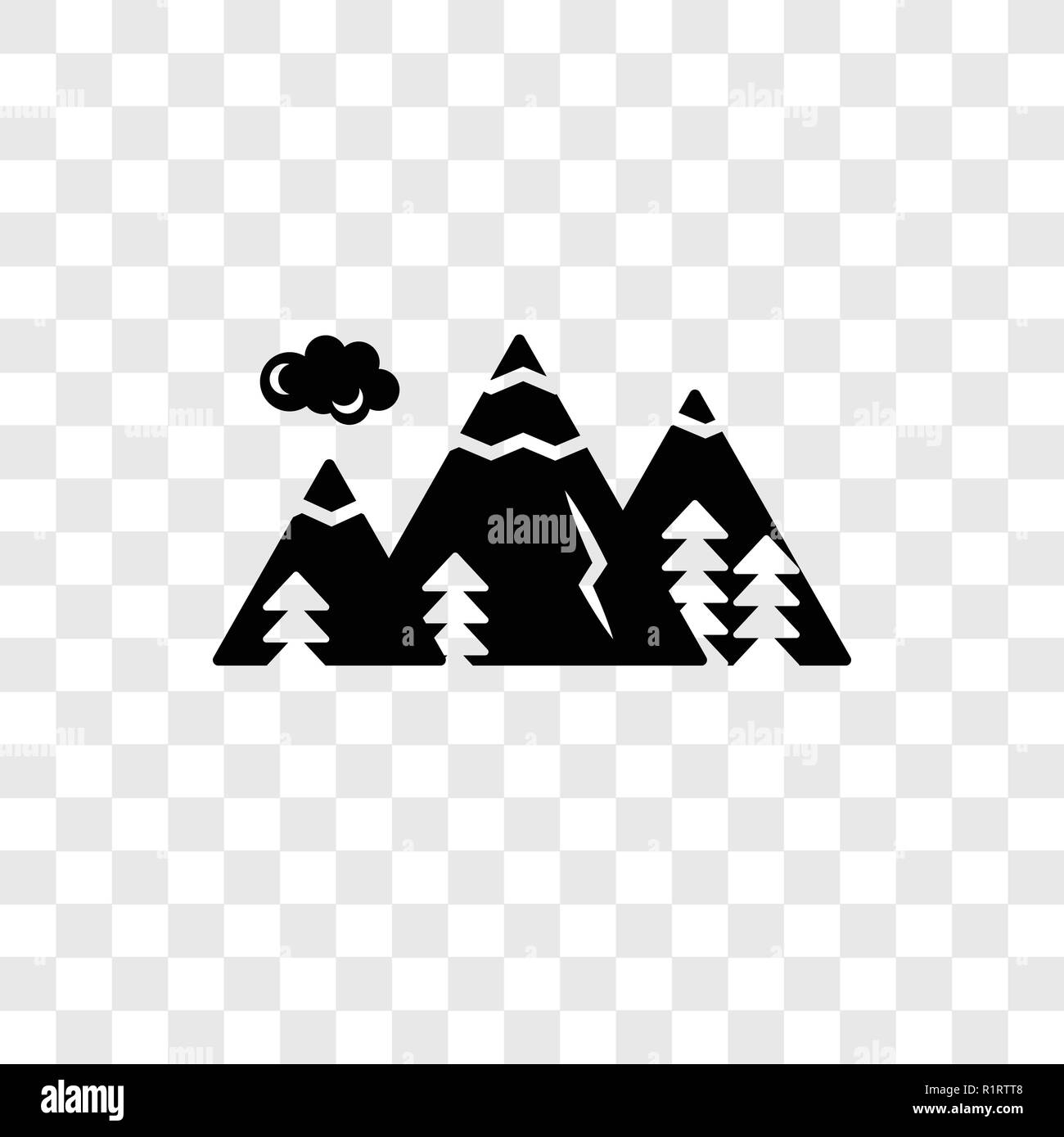 Mountain vector icon isolated on transparent background, Mountain ...
