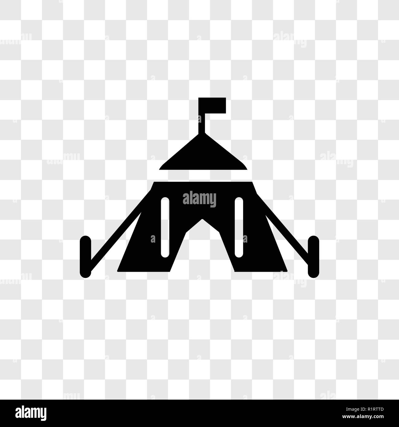 Tent vector icon isolated on transparent background, Tent transparency ...