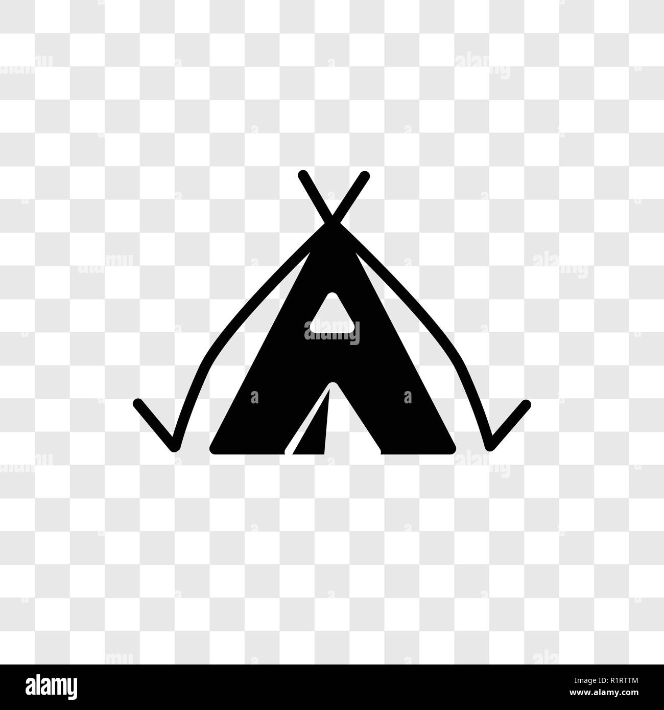 Tent vector icon isolated on transparent background, Tent transparency ...