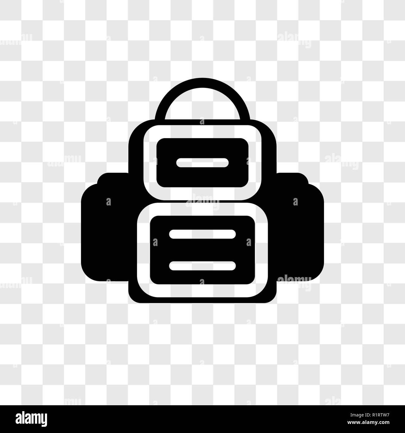 Backpack vector icon isolated on transparent background, Backpack ...