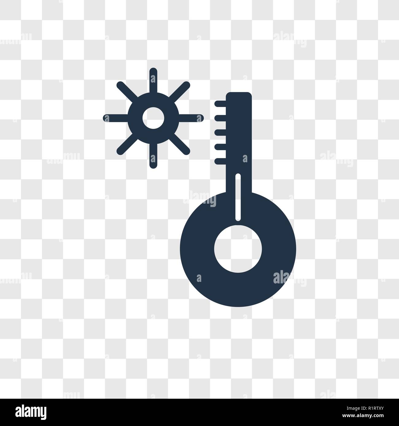 Temperature vector icon isolated on transparent background, Temperature ...