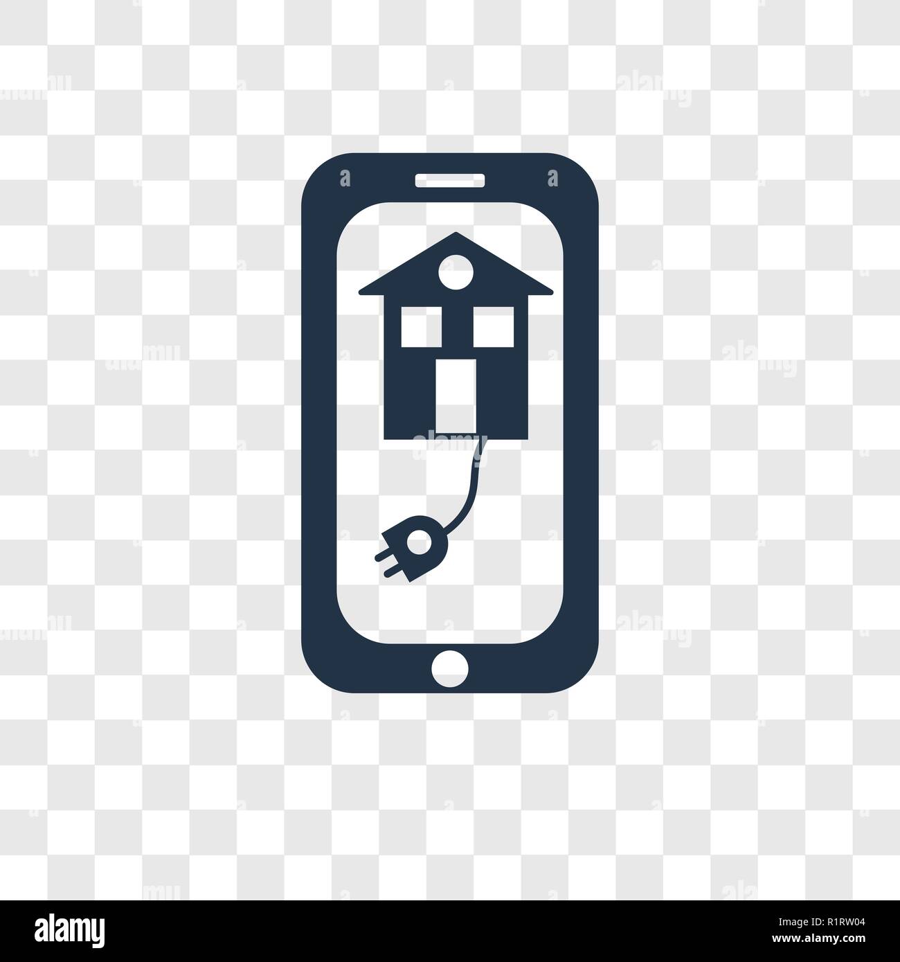 Smart home vector icon isolated on transparent background, Smart home ...