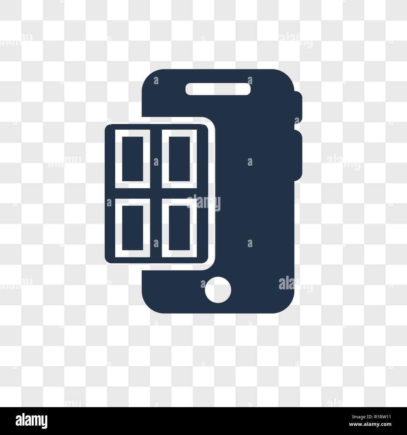 Mobile vector icon isolated on transparent background, Mobile ...