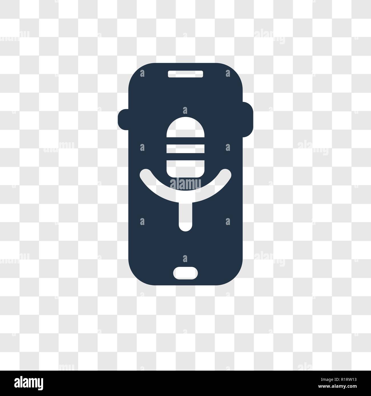 Microphone vector icon isolated on transparent background, Microphone ...