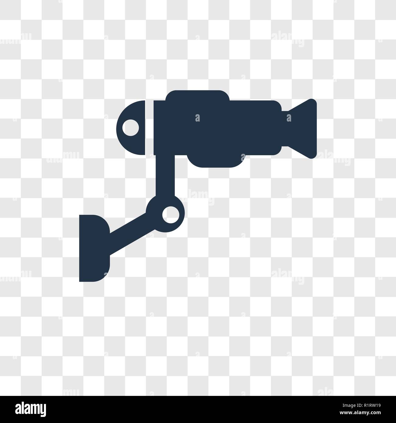 Security camera vector icon isolated on transparent background ...