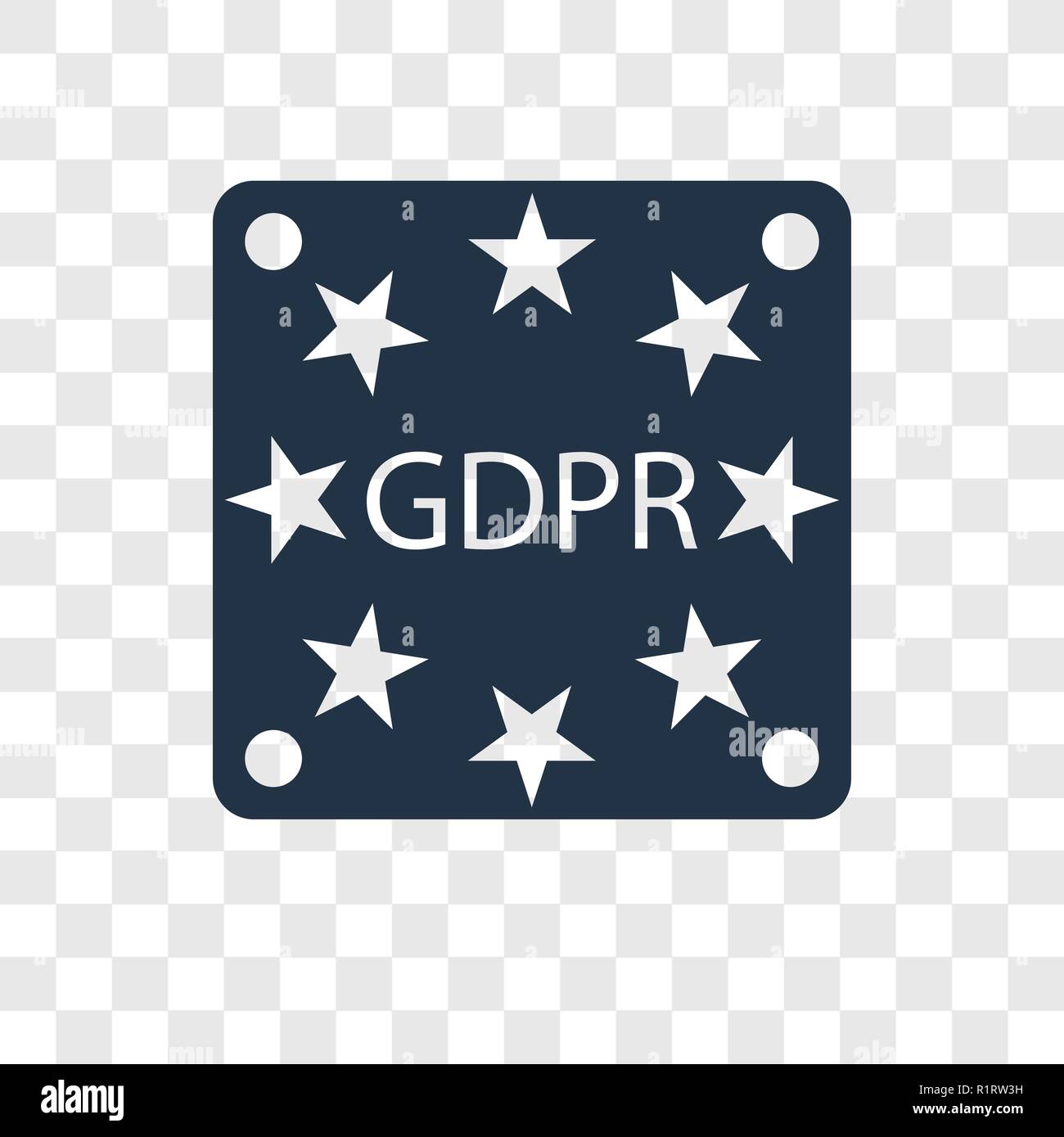 GDPR vector icon isolated on transparent background, GDPR transparency ...