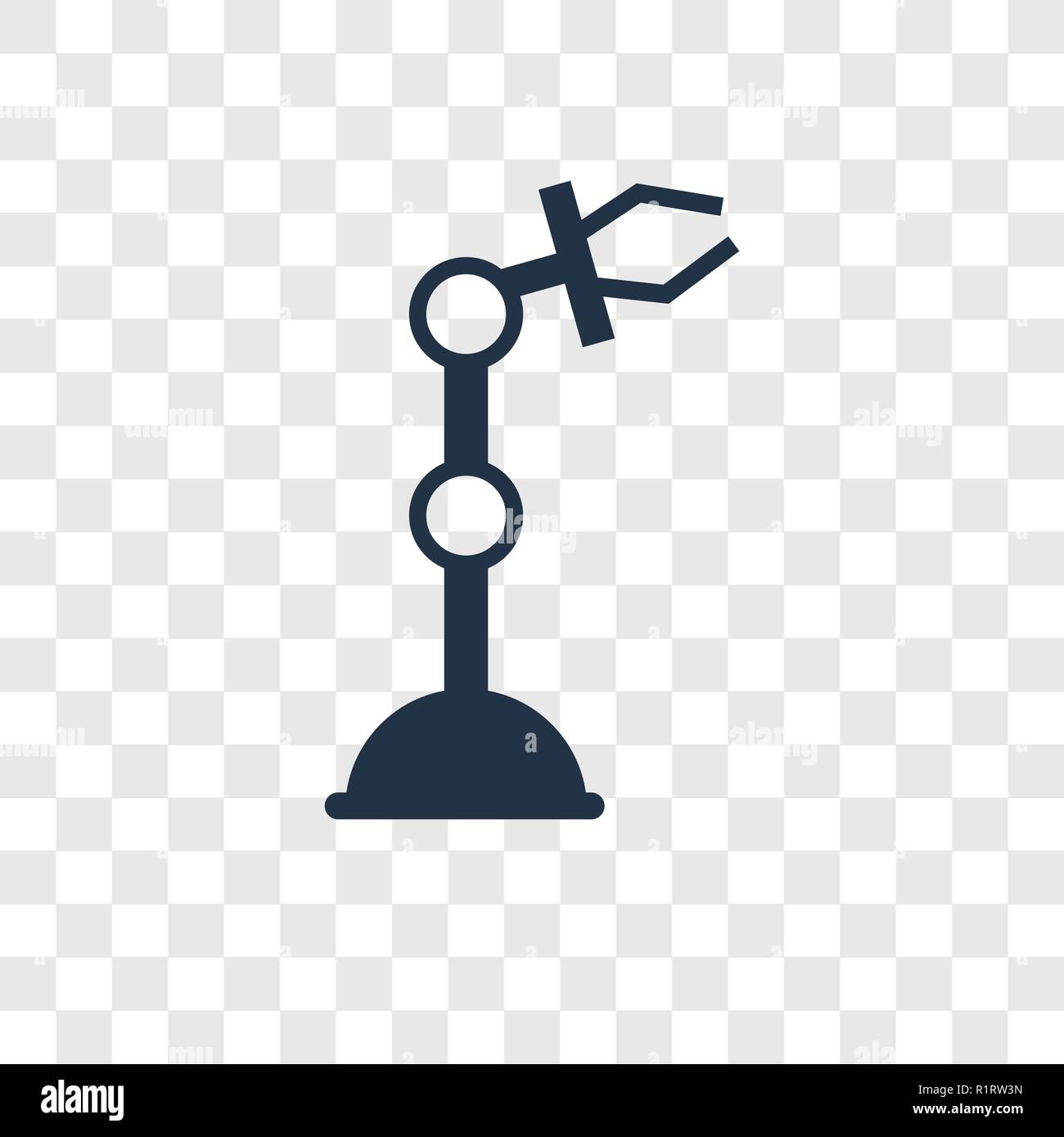Robotic arm vector icon isolated on transparent background, Robotic arm transparency logo ...