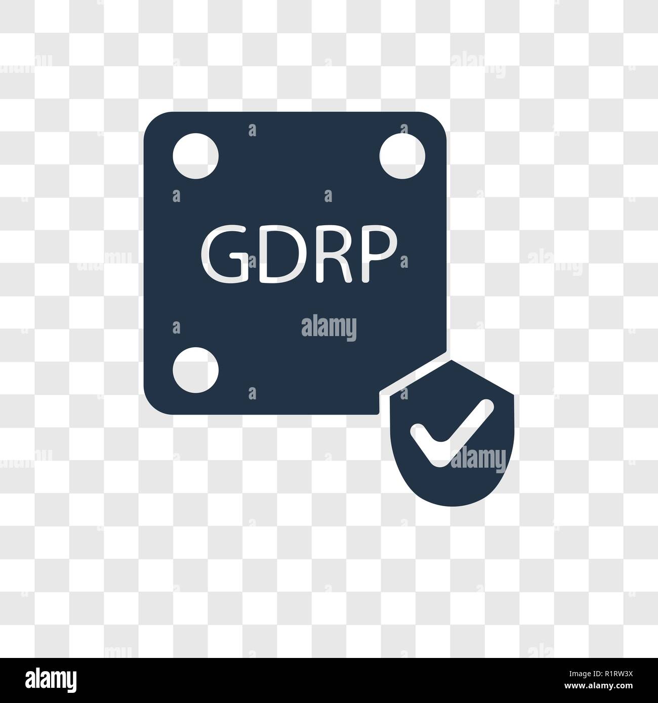 GDPR vector icon isolated on transparent background, GDPR transparency ...