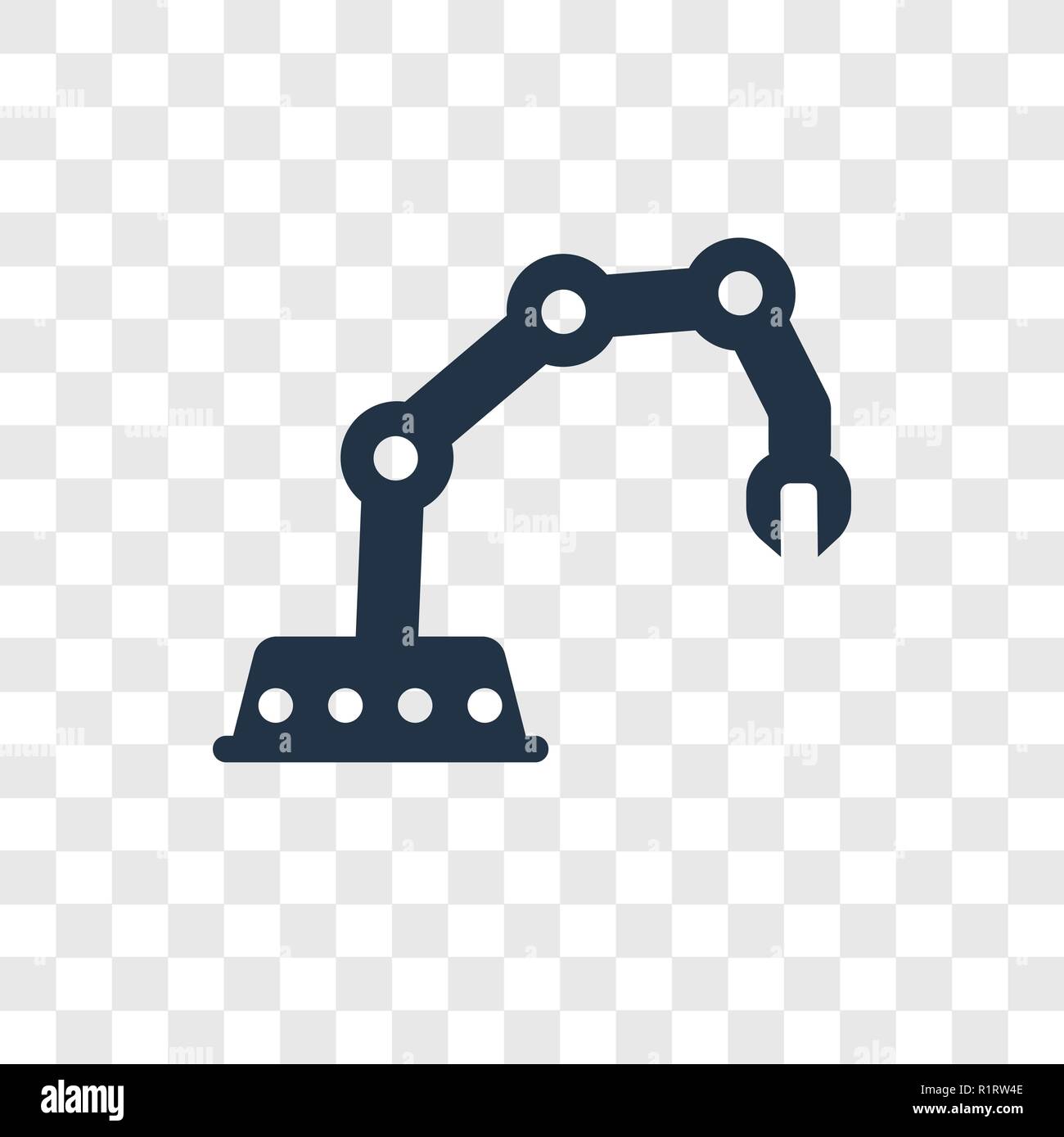 Mechanical arm vector icon isolated on transparent background ...