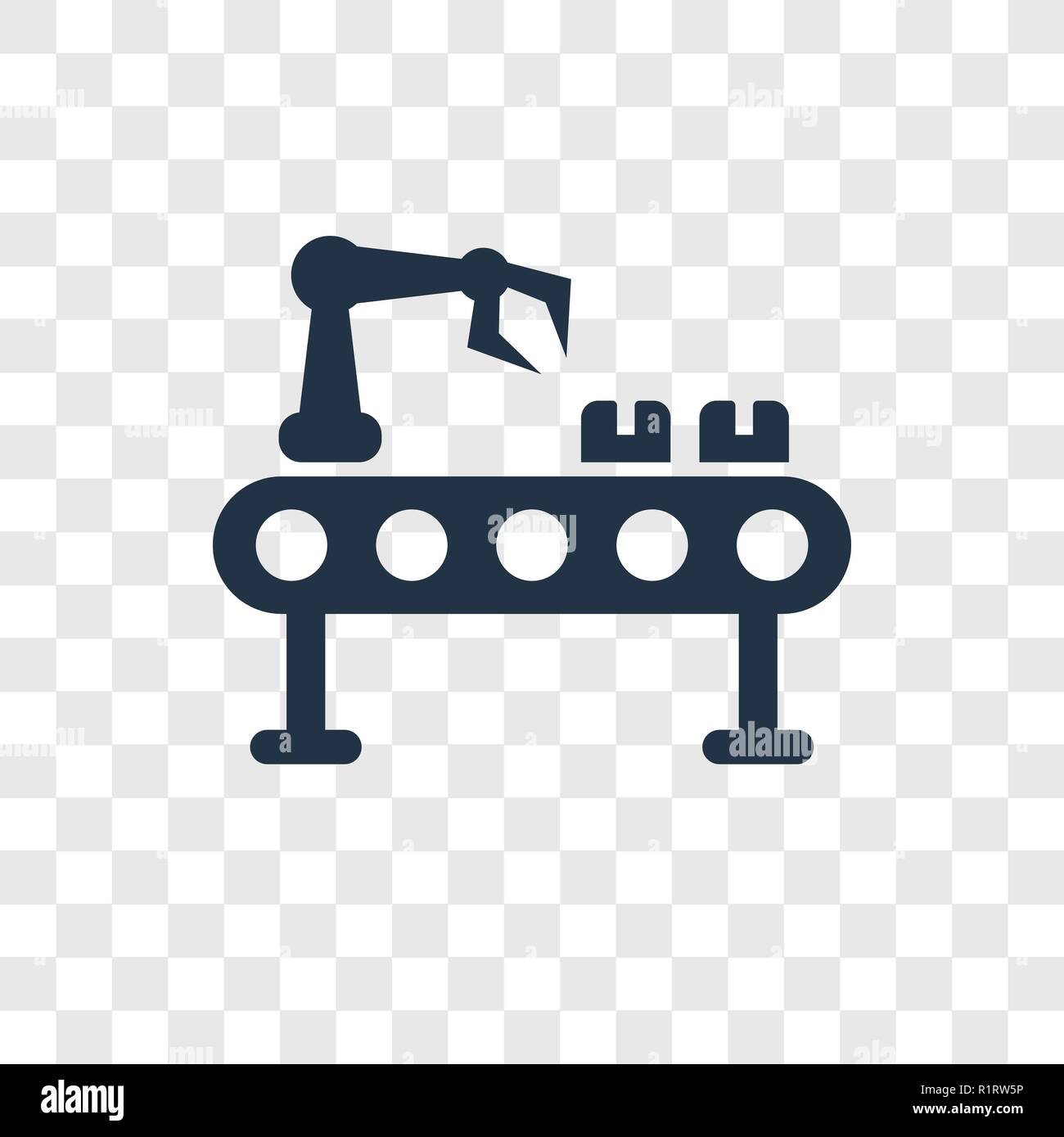 Conveyor vector icon isolated on transparent background, Conveyor ...
