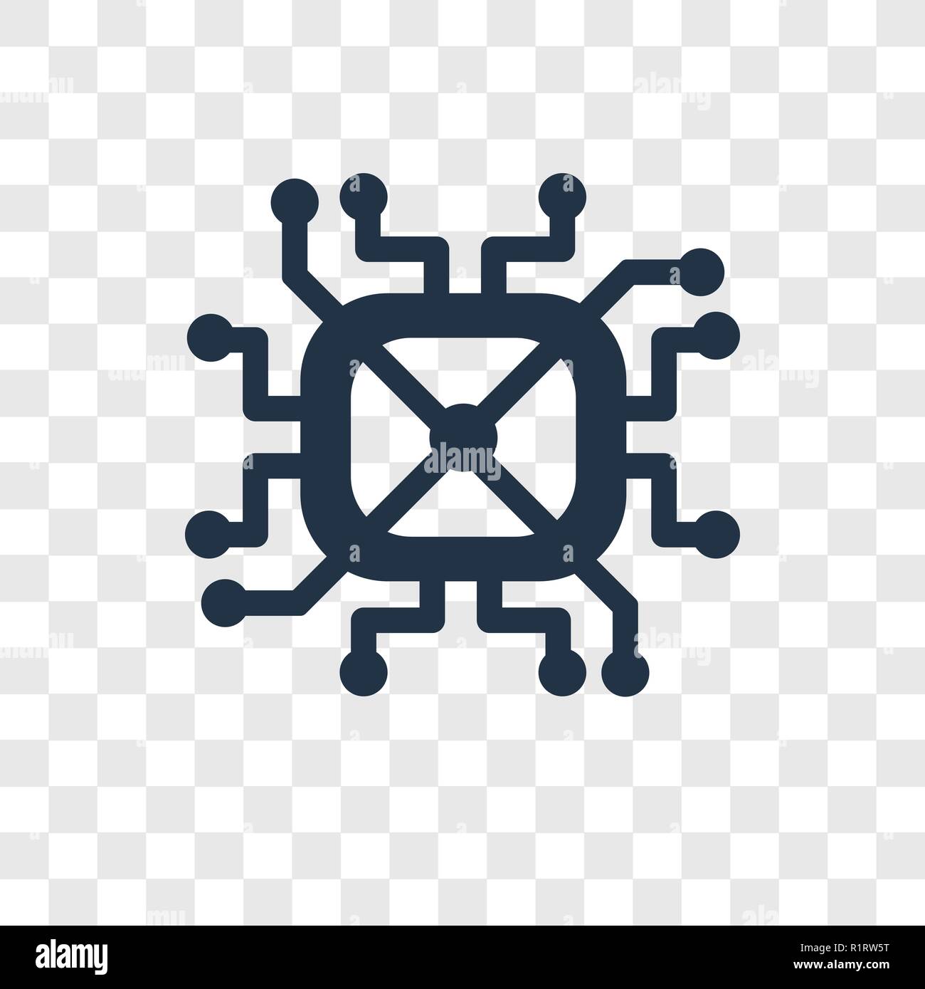 Cpu vector icon isolated on transparent background, Cpu transparency ...