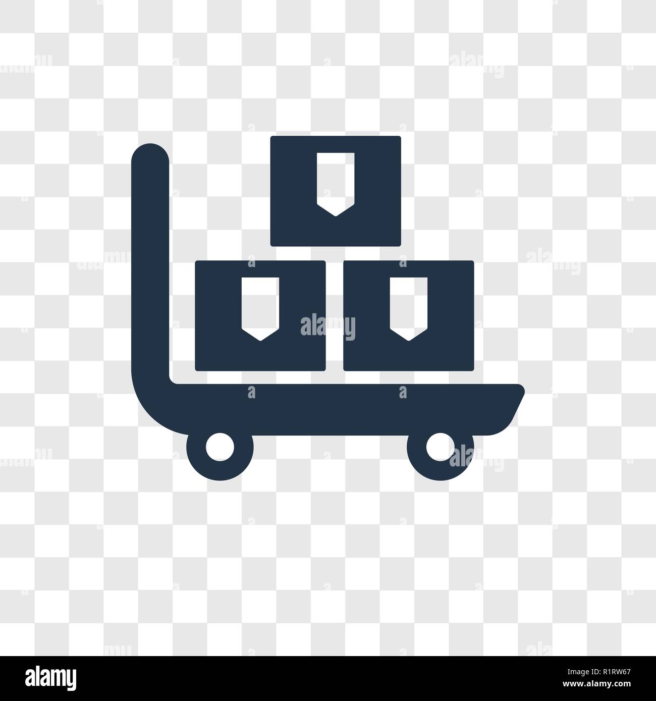 Pushcart vector icon isolated on transparent background, Pushcart ...