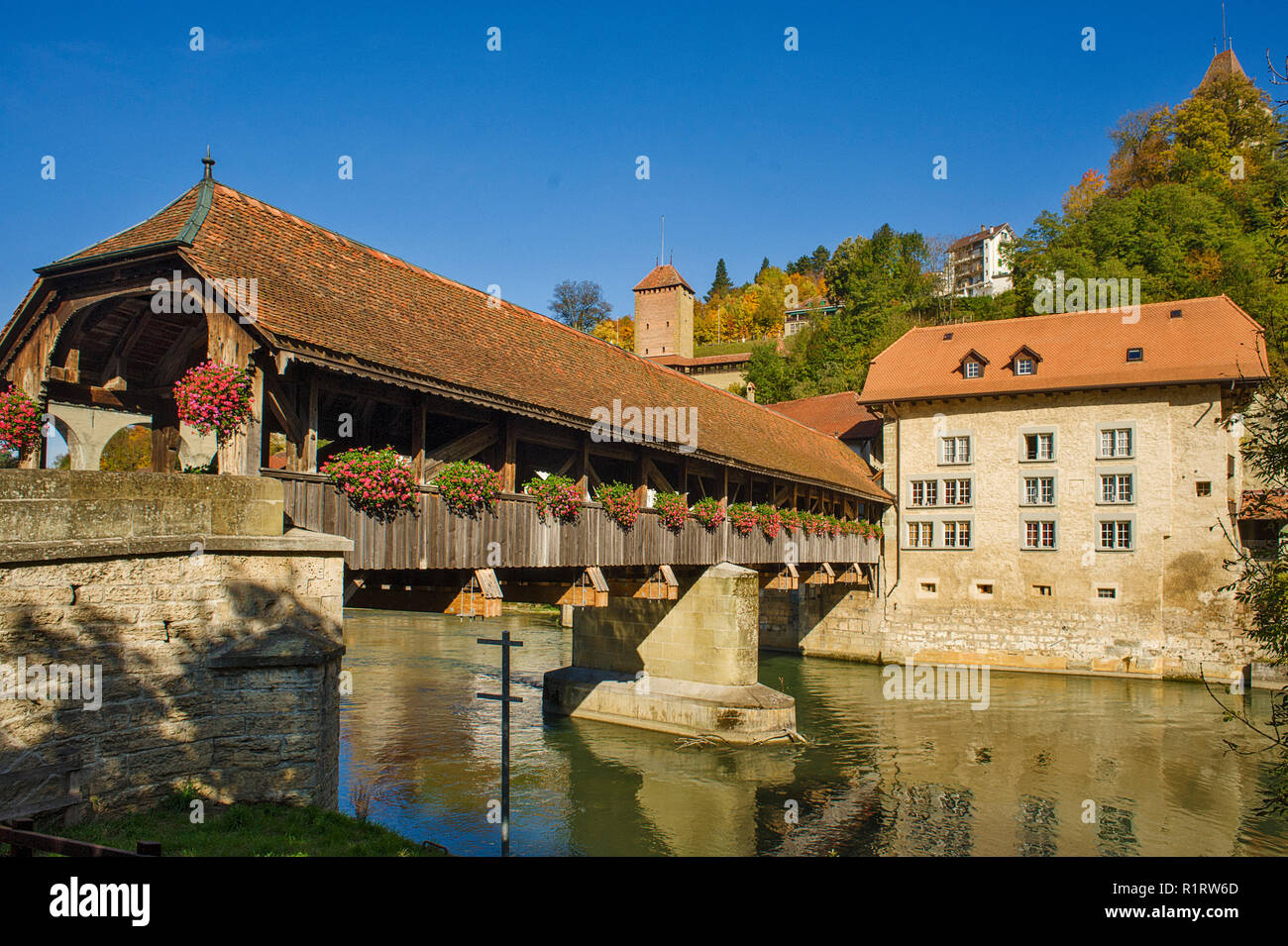 Fribourg, switzerland : Bern Bridge Stock Photo - Alamy