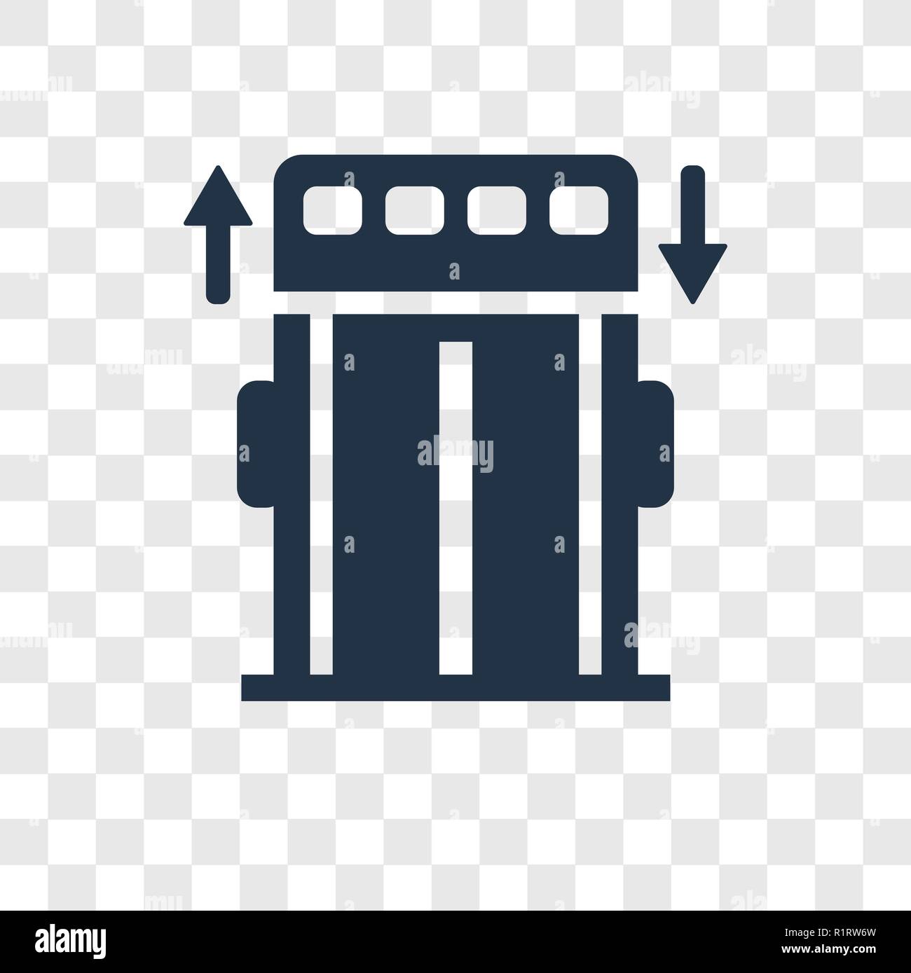 Elevator vector icon isolated on transparent background, Elevator ...