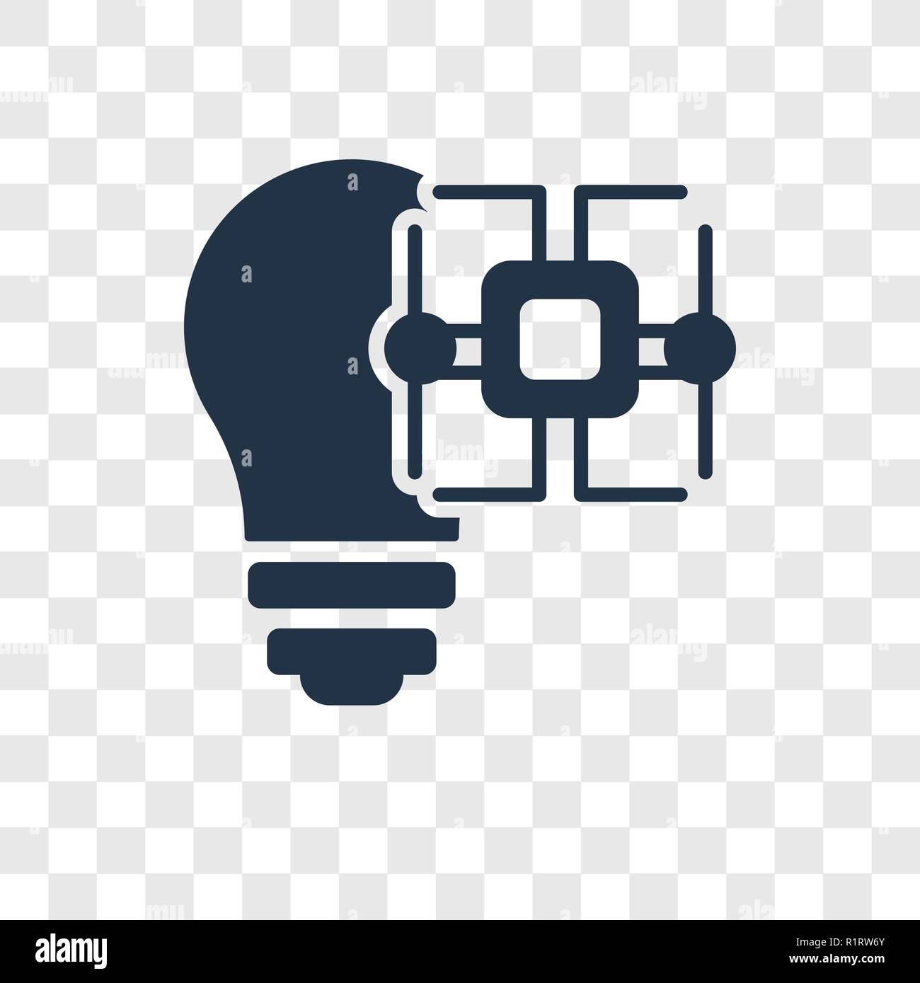 Light bulb vector icon isolated on transparent background, Light bulb transparency logo concept ...