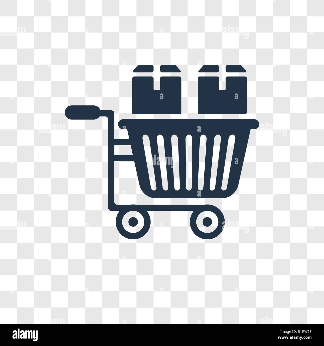 Trolley vector icon isolated on transparent background, Trolley ...