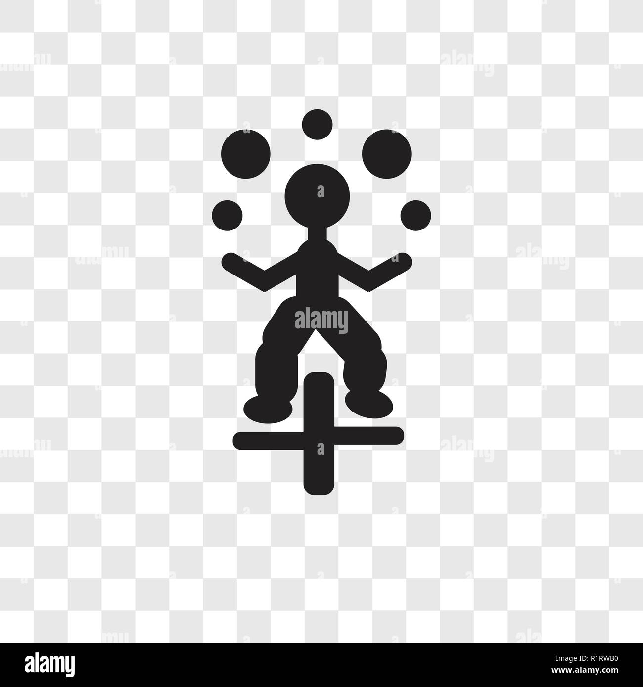 Juggler man vector icon isolated on transparent background, Juggler man ...