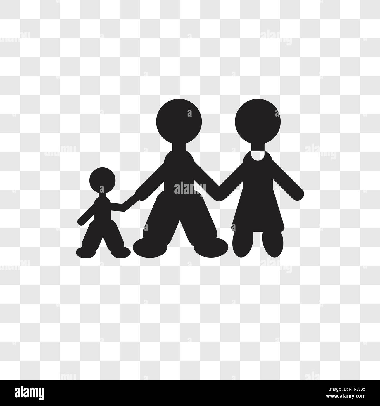 Family man vector icon isolated on transparent background, Family man ...