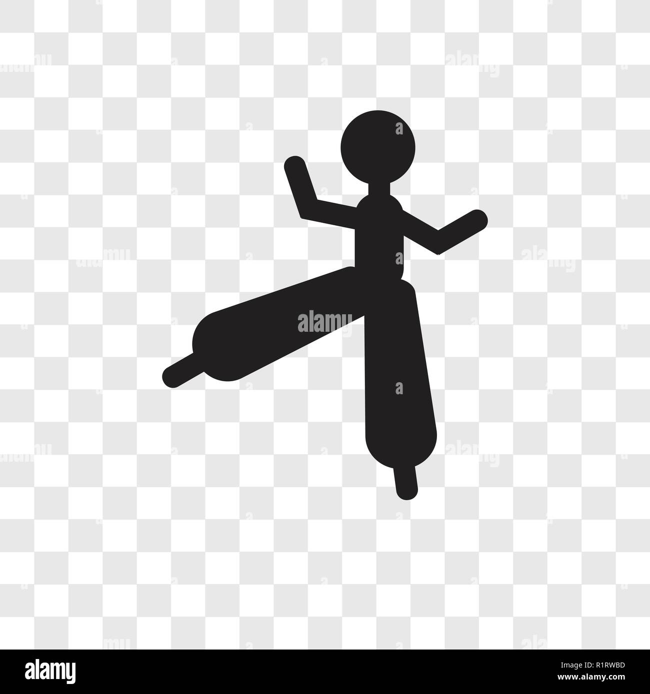 Stilt walker man vector icon isolated on transparent background, Stilt ...