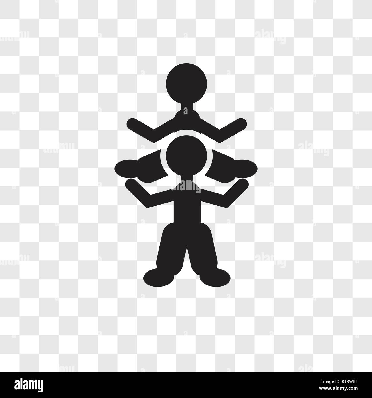 Circus stunt man vector icon isolated on transparent background, Circus ...