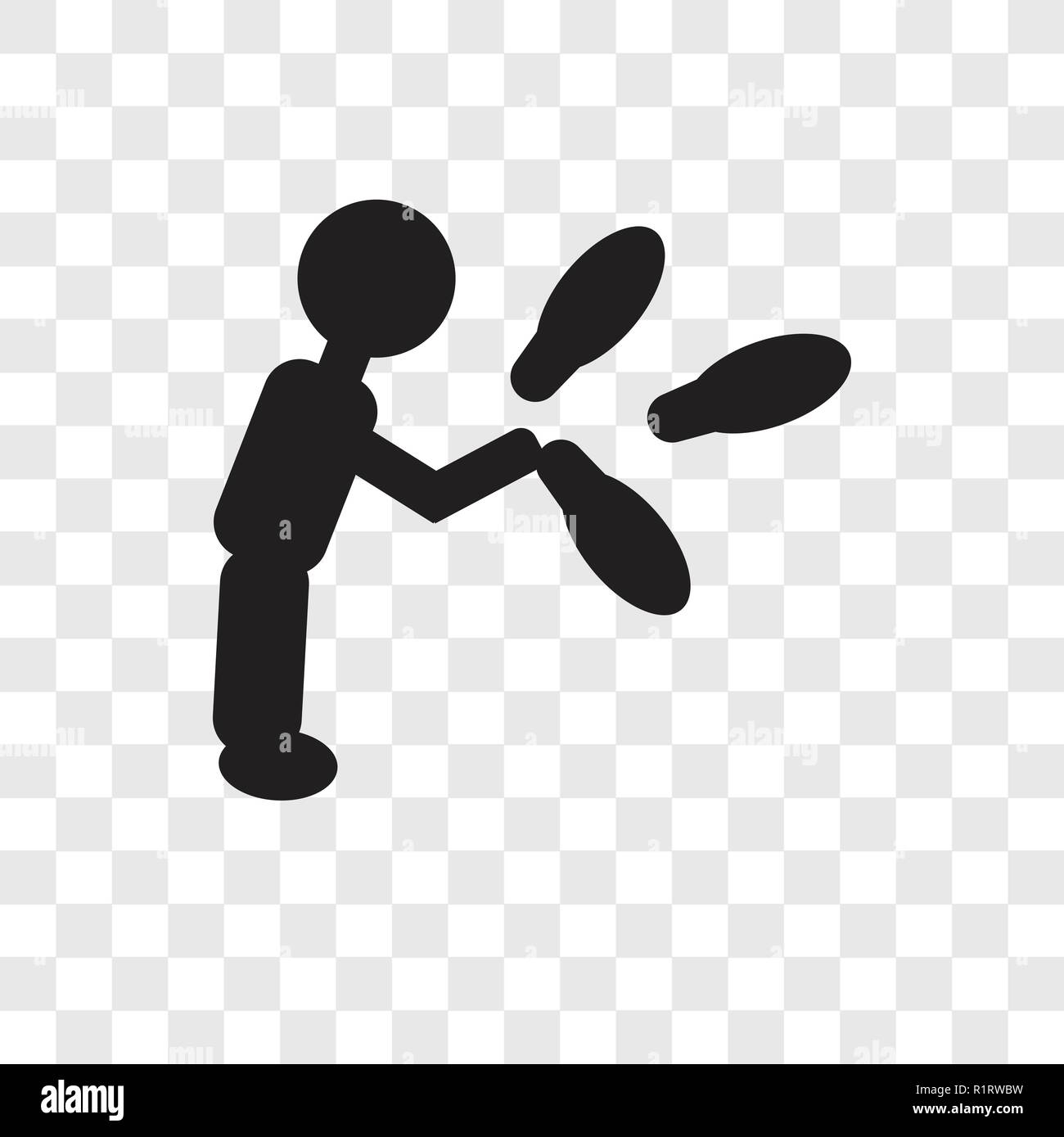 Juggler man vector icon isolated on transparent background, Juggler man ...
