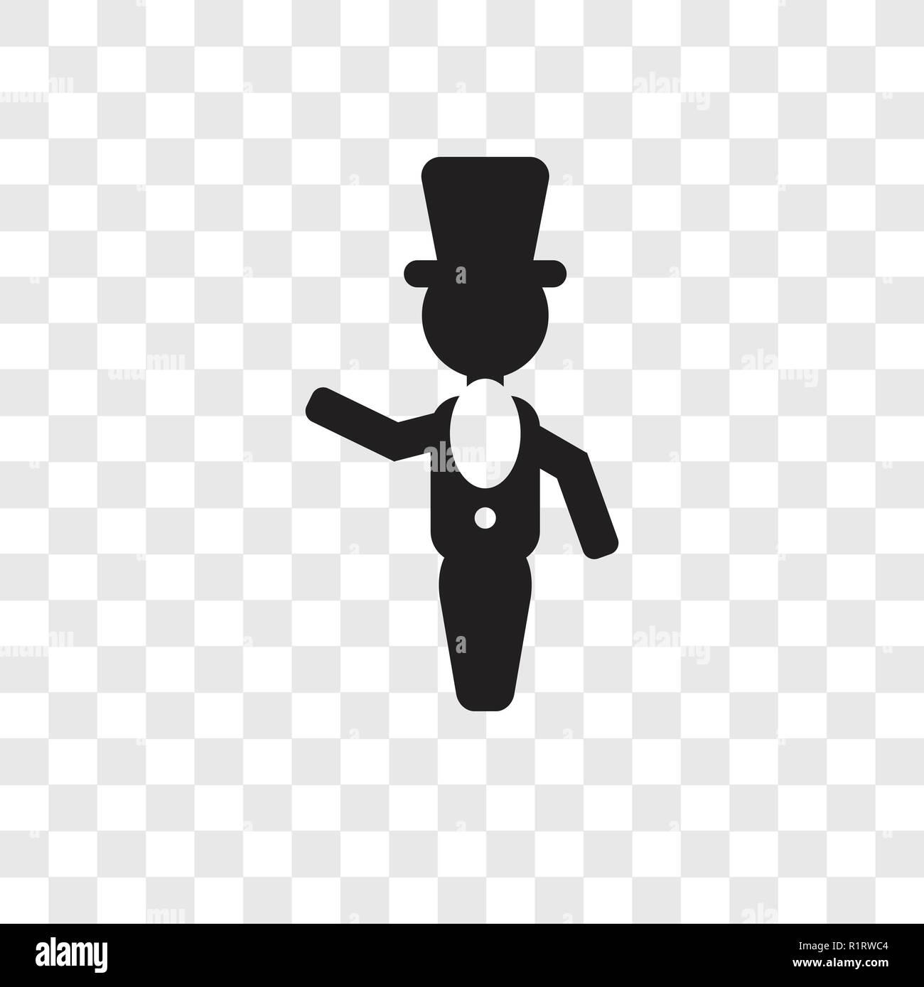 Ringmaster man vector icon isolated on transparent background ...