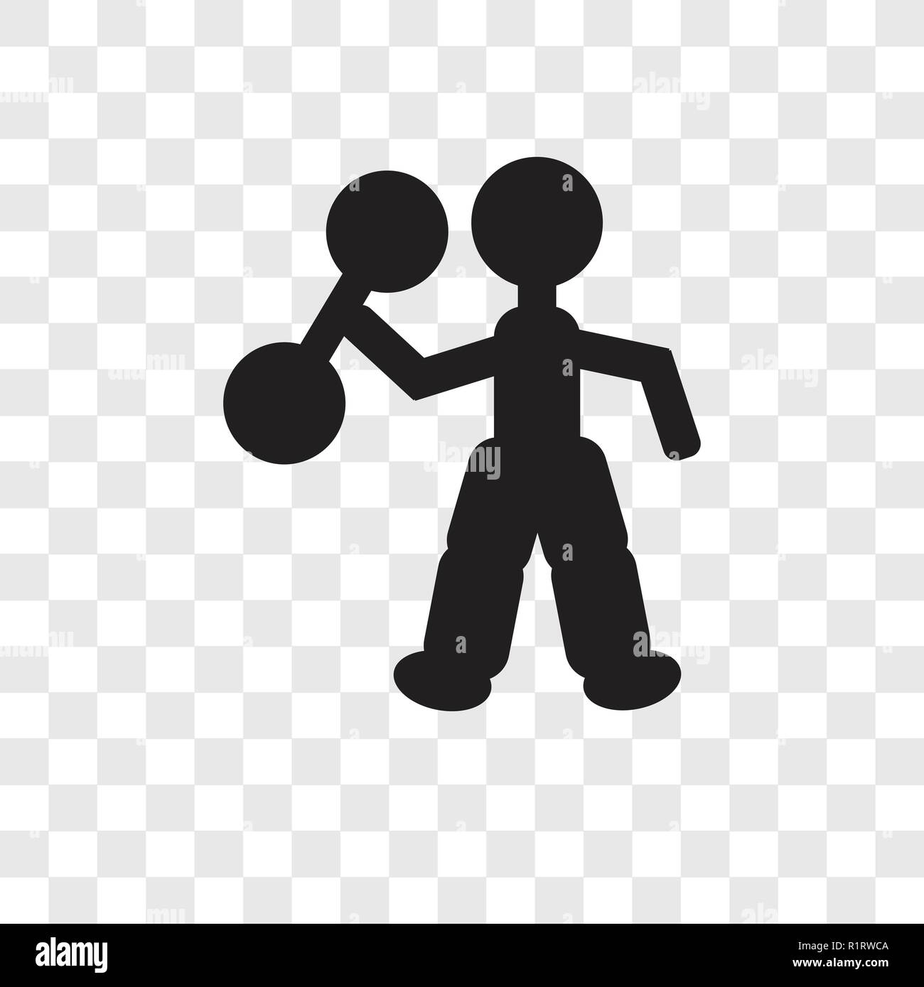 Strongman man vector icon isolated on transparent background, Strongman ...