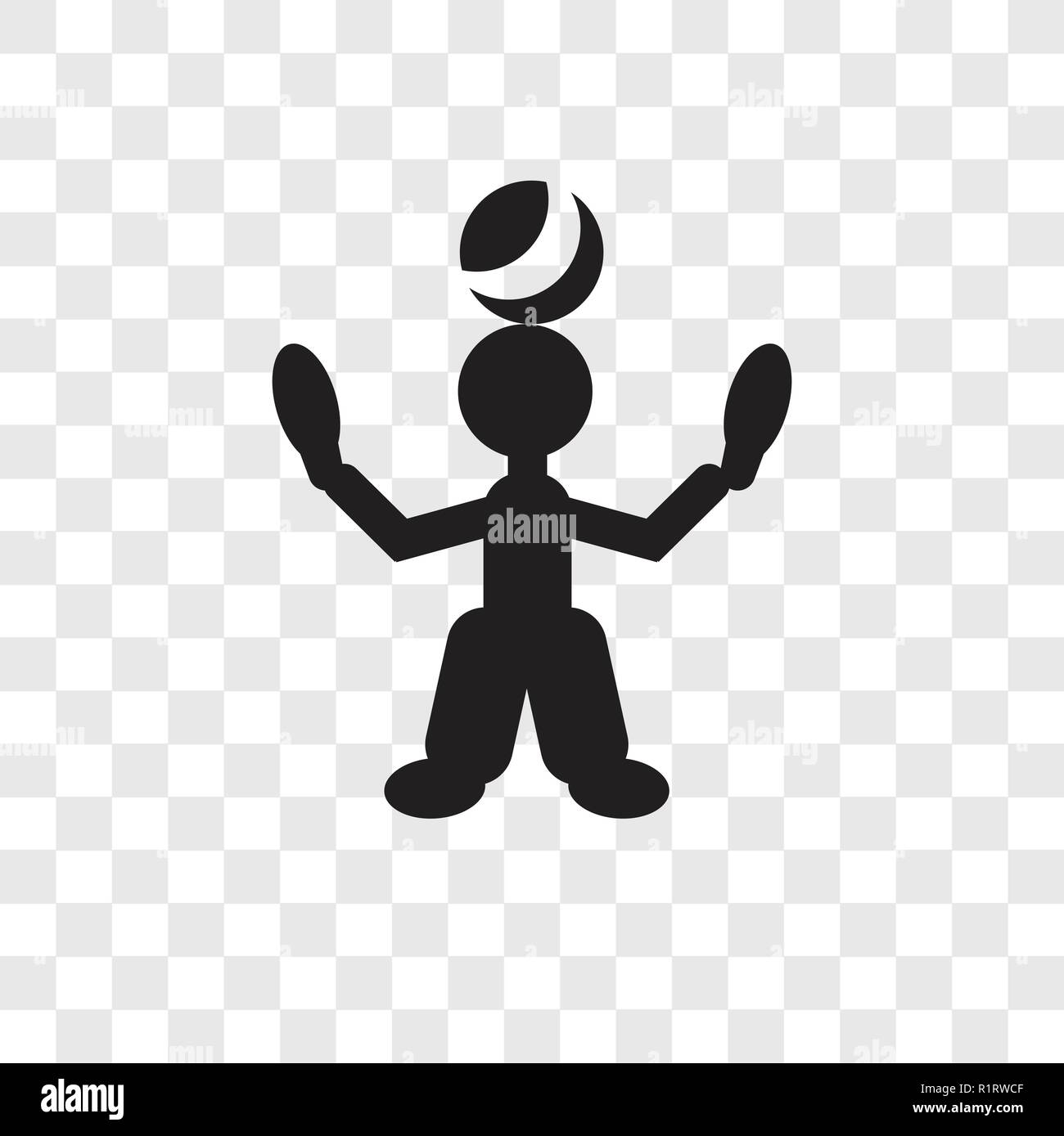 Juggler man vector icon isolated on transparent background, Juggler man ...
